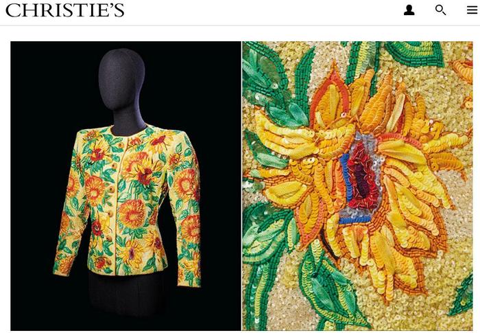YSL“梵高向日葵”高定女装拍出300万元人民币的高价|界面新闻 · JMedia